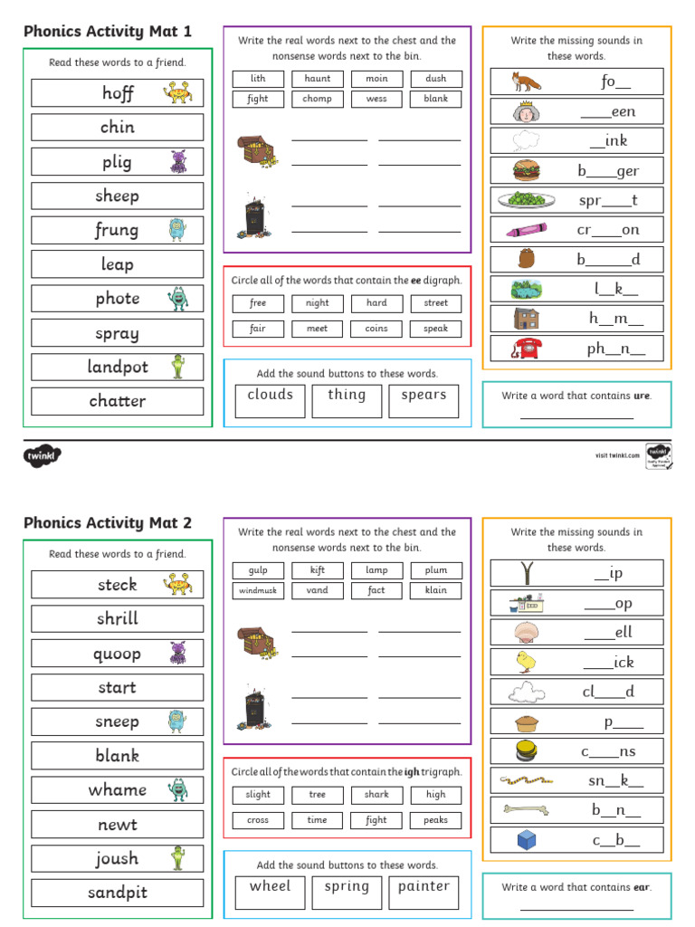 Phonics Activity Mat Resource Pack | PDF