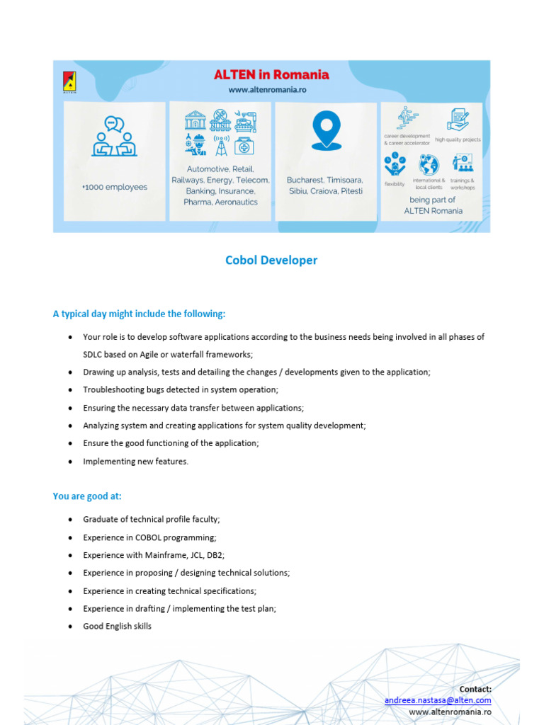 JD Cobol Developer | PDF JD Cobol Developer | PDF