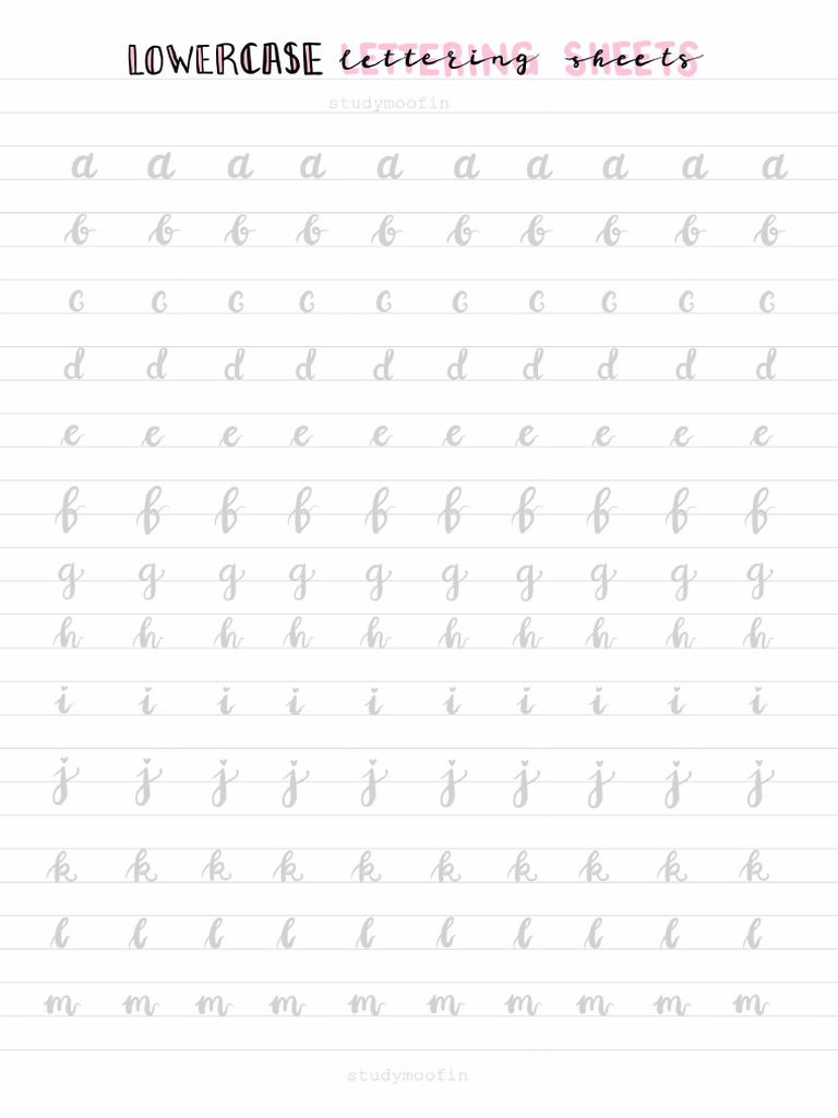 Lowercase Lettering Sheets | PDF