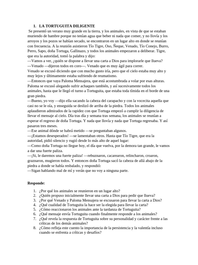 La Tortuguita Diligente | PDF