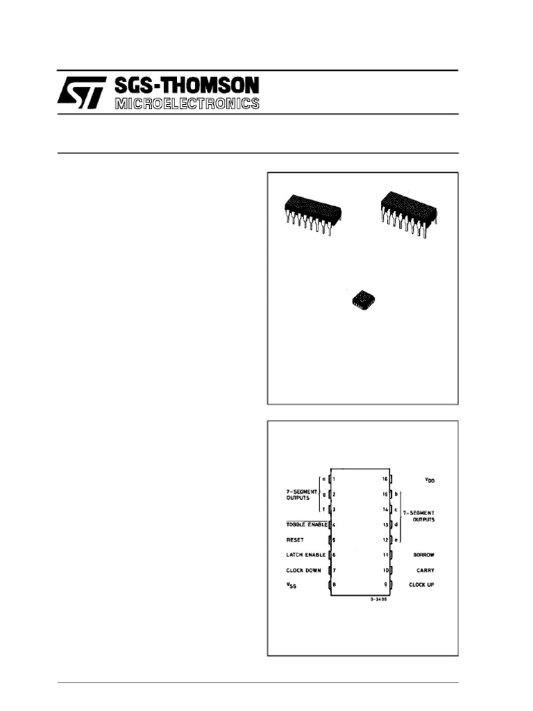 HCC40110B HCF40110B: Decade Up-Down Counter/Decoder/Latch/Driver | PDF