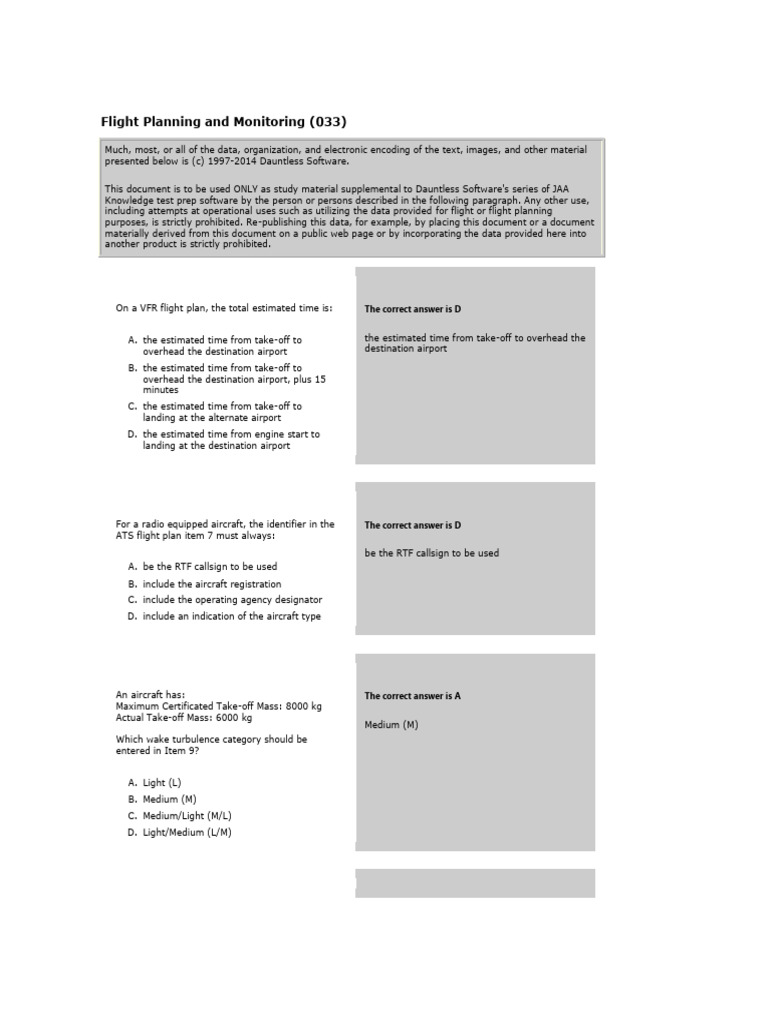 Flight Planning and Monitoring | PDF