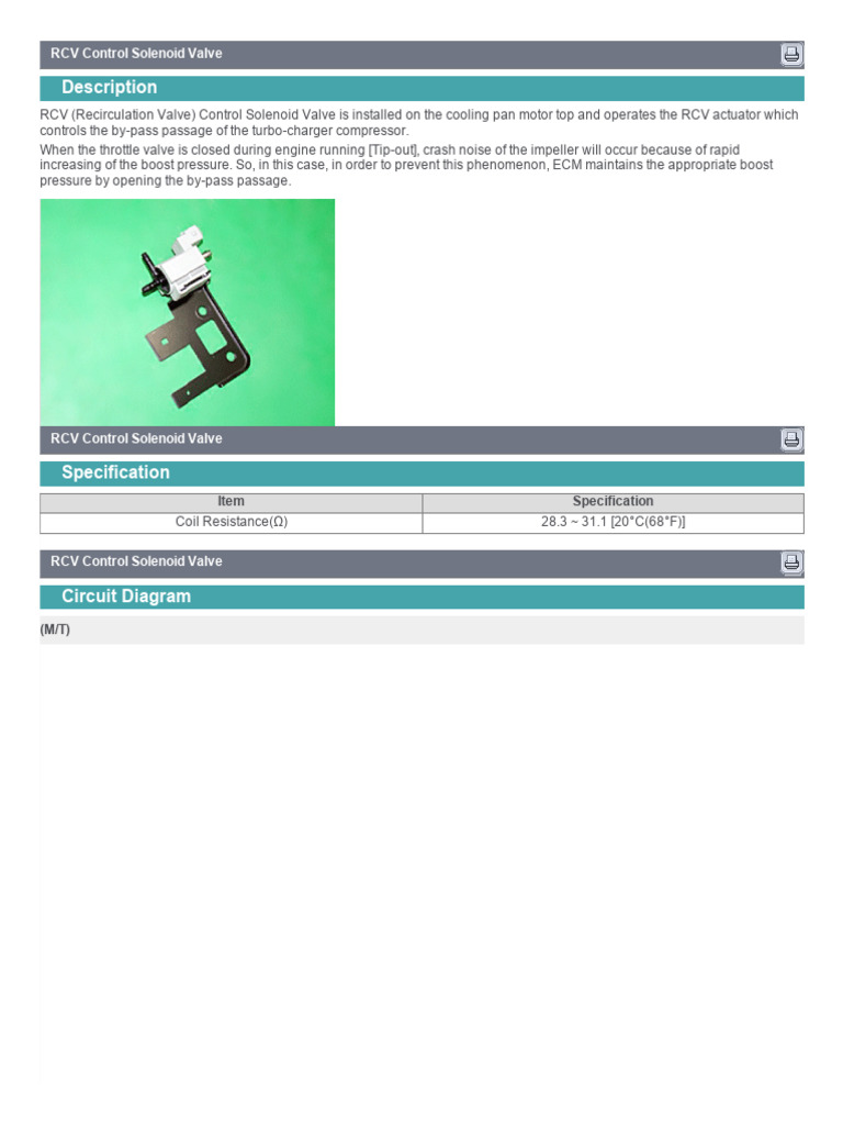 RCV Control Solenoid Valve, BOV Control Solenoid | PDF | Electrical Connector | Turbocharger