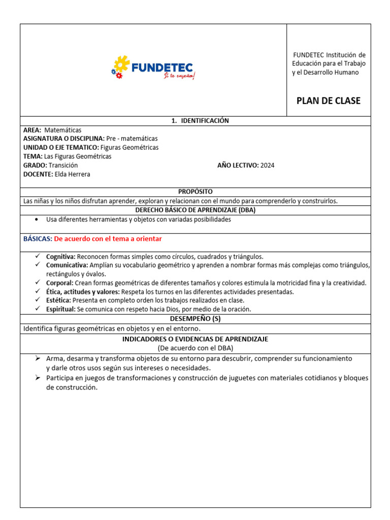 plan de clases para editar | PDF