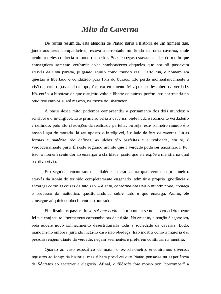 Mito Da Caverna (Resenha) | PDF