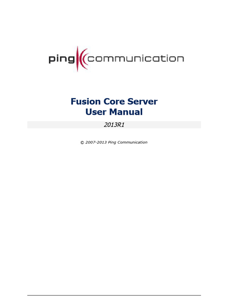 Fusion Core User Manual | PDF