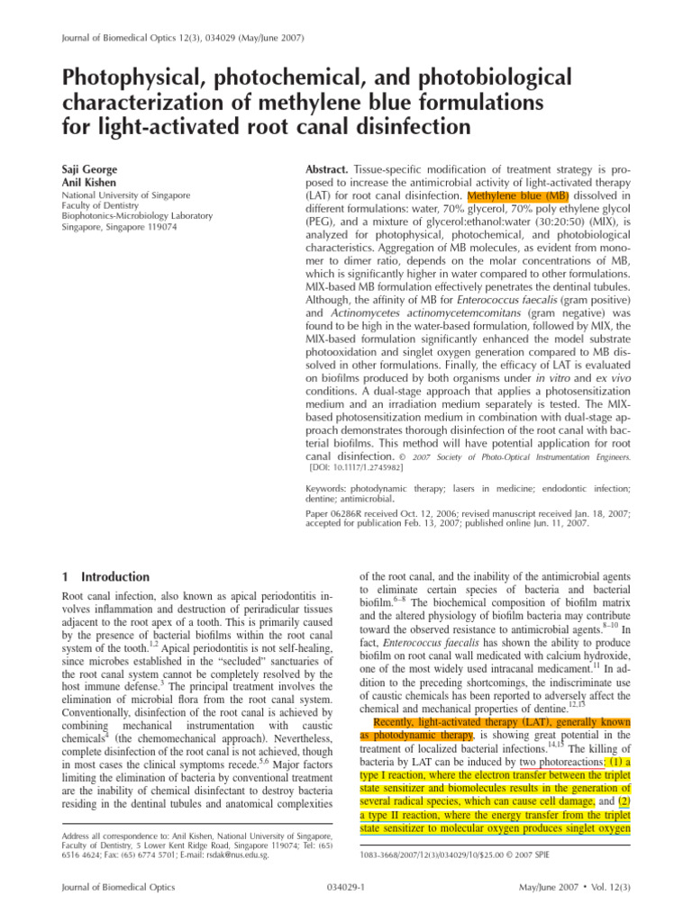 Photophysical, Photochemical, and Photobiological Characterization of ...