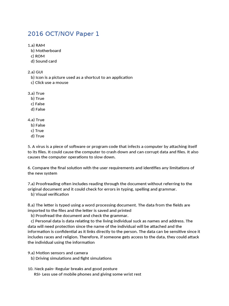 2016 OCT:NOV Paper 1 | PDF