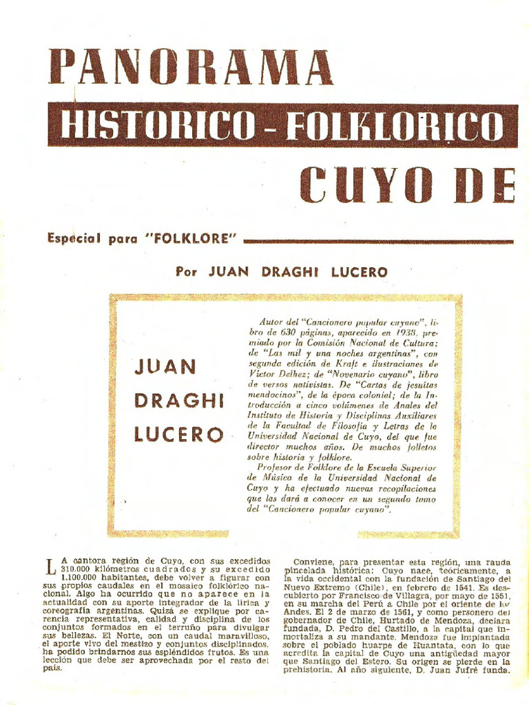 Panorama-histórico-folklorico-de-Cuyo.-Juan-Draghi-Lucero | PDF