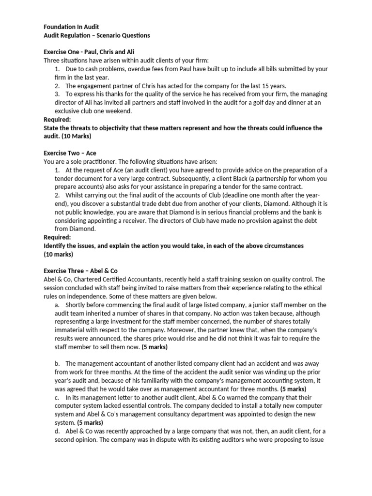 PQ-3 Audit Regulation Scenario | PDF