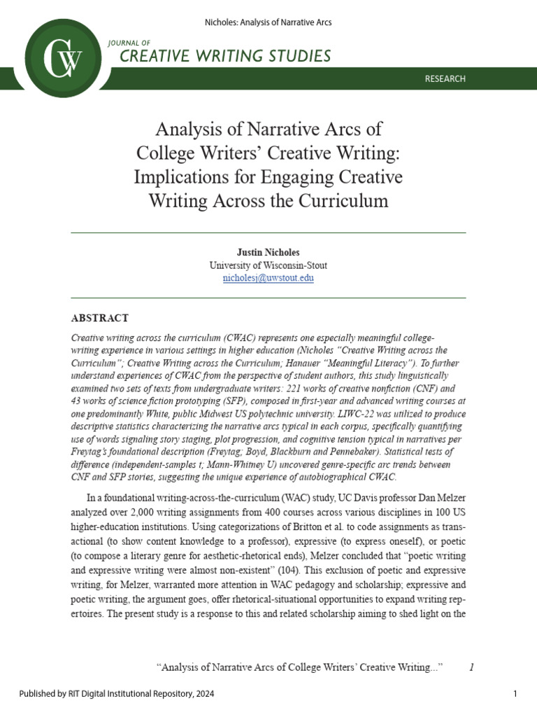 Analysis of Narrative Arcs | PDF
