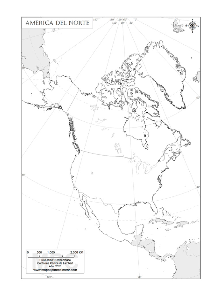 Mapa America Del Norte Mudo | PDF