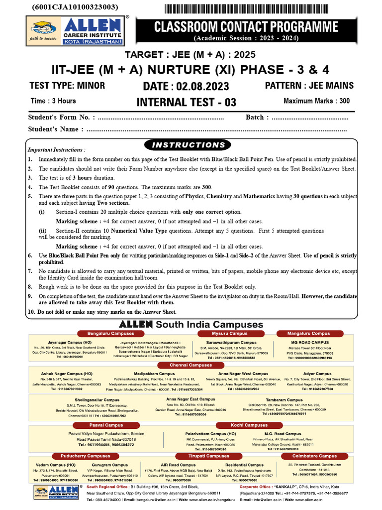 ALL - SOUTH - IITJEE - MA - NURTURE - INTERNAL - TEST - PHASEIIIIV ...