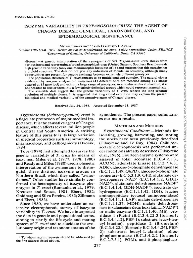 Tibayrenc 1988 | PDF