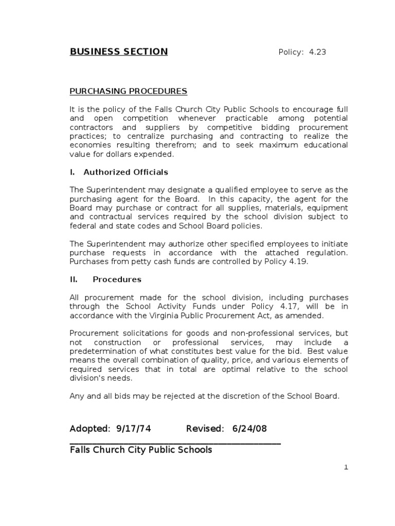 Purchasing Procedures | PDF | Offer And Acceptance | Procurement