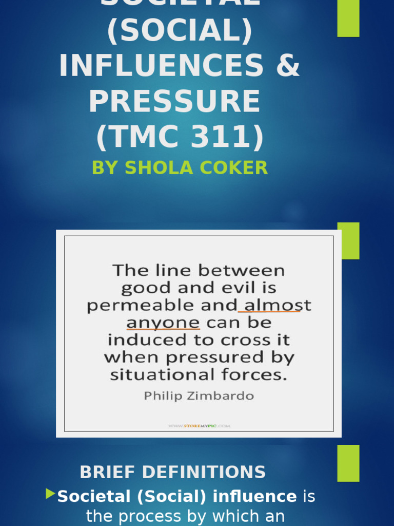 Tmc311-Societal (Social) Influences Pressure | PDF