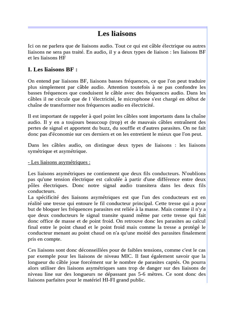 Les Liaisons Audio | PDF