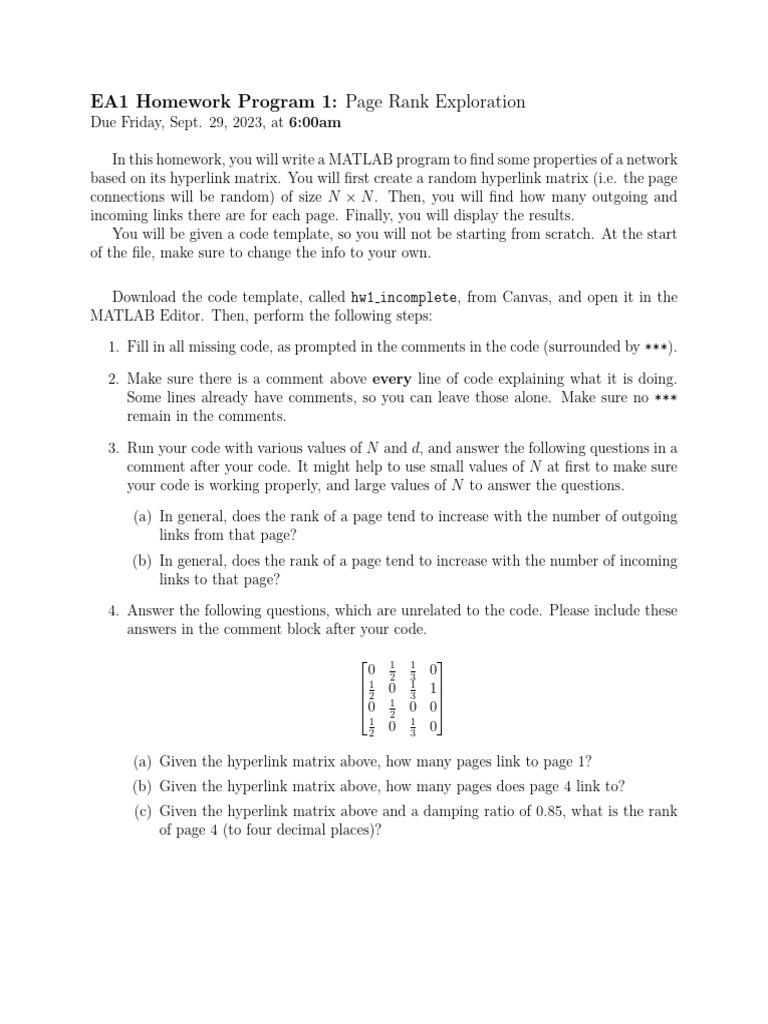 HW 1 | PDF