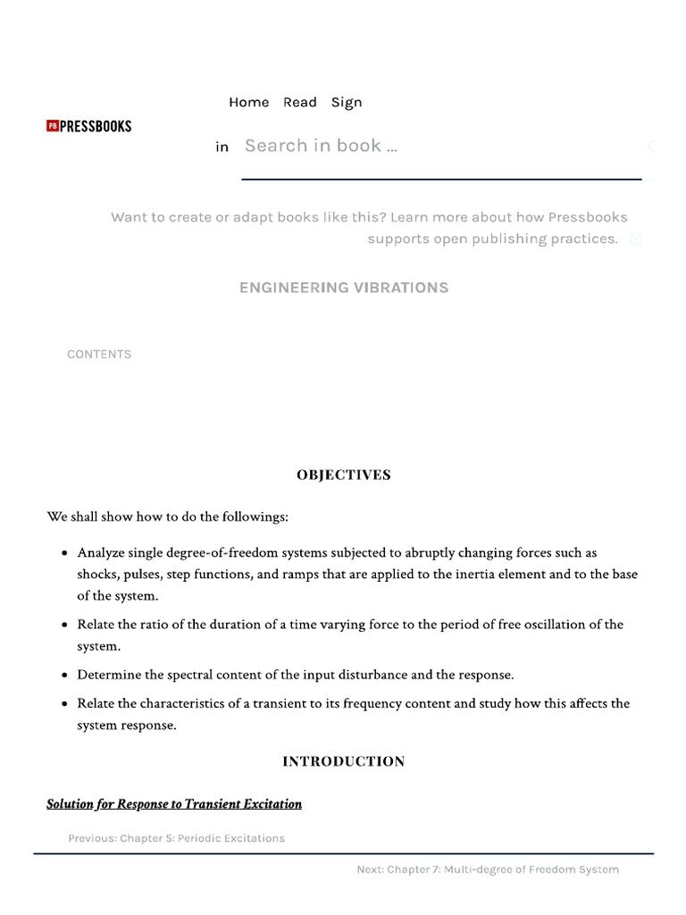 Engineering Vibrations Chapter6 | PDF