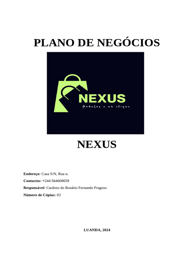 Total Plano de Negócios Da Nexus | PDF