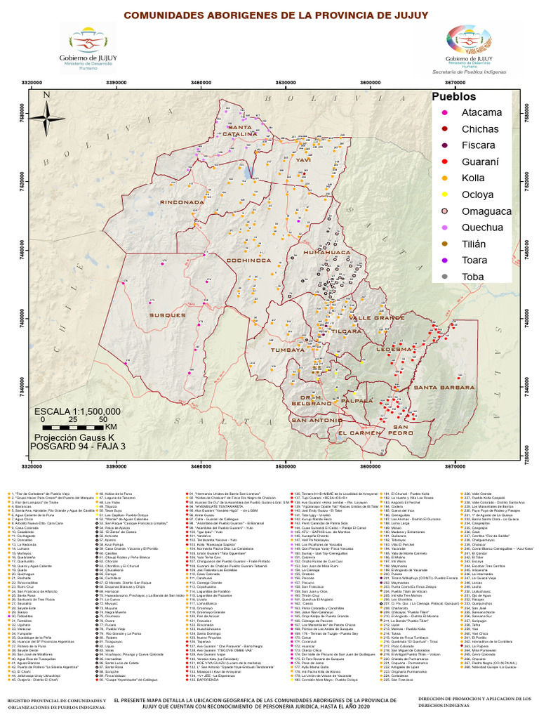 Mapa Comunidades Indígenas de Jujuy Con Personería Jurídica | PDF