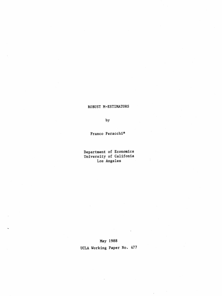 5 Robst M Estimators | PDF