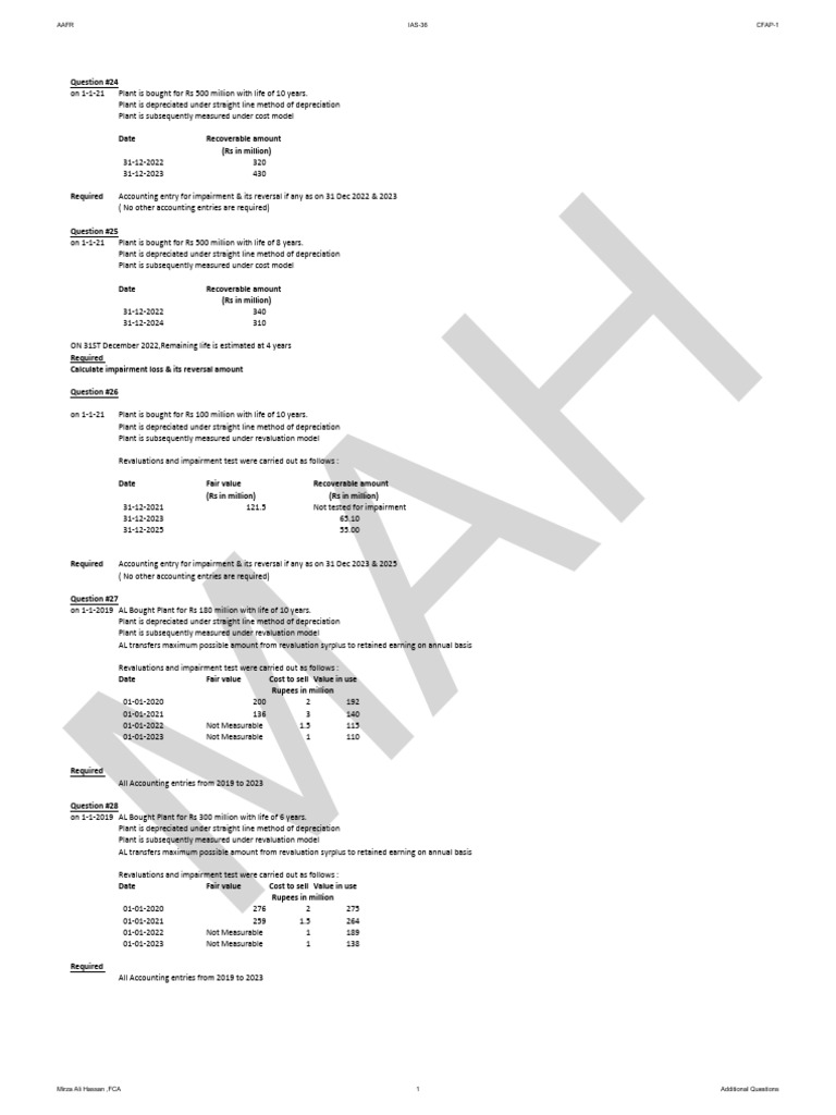 IAS 36 Addtional Questions | PDF