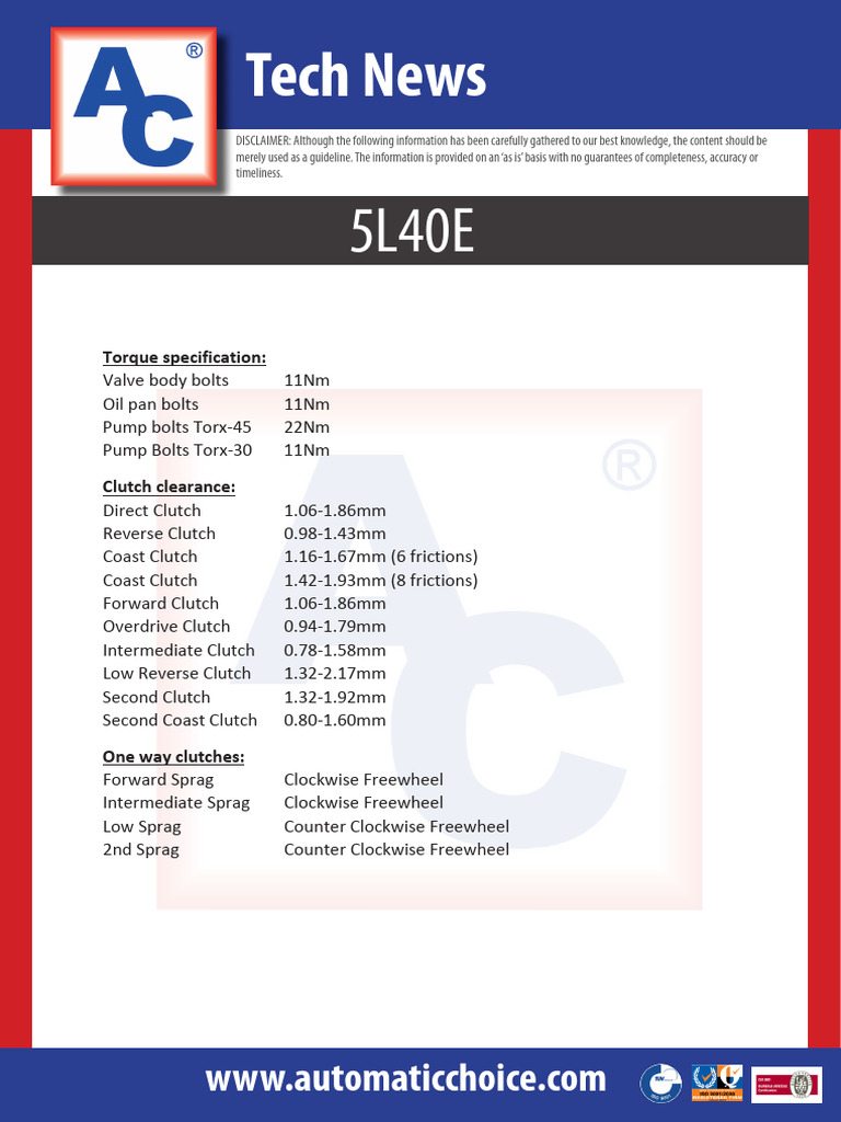 AC_Tech_Form_-_5L40E | PDF
