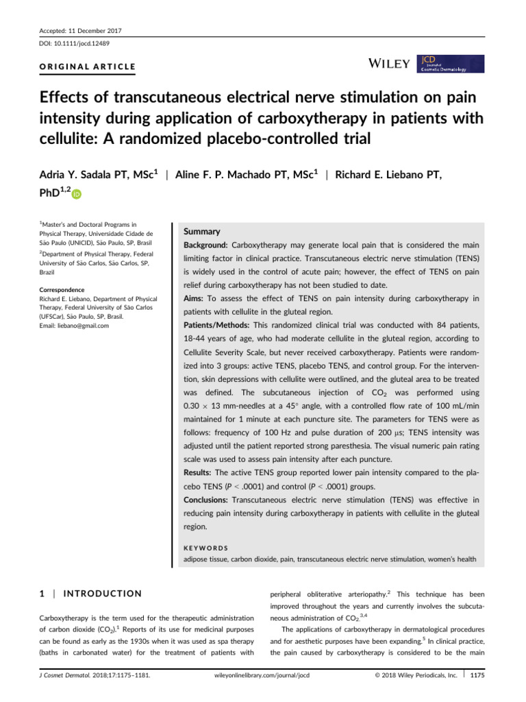 Effects of Transcutaneous Electrical Nerve Stimulation On Pain ...