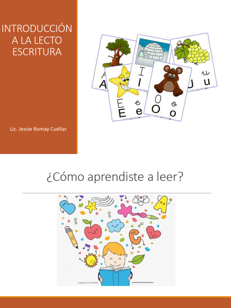 DIAPOSITIVAS 1 Introducción Lectoescritura | PDF