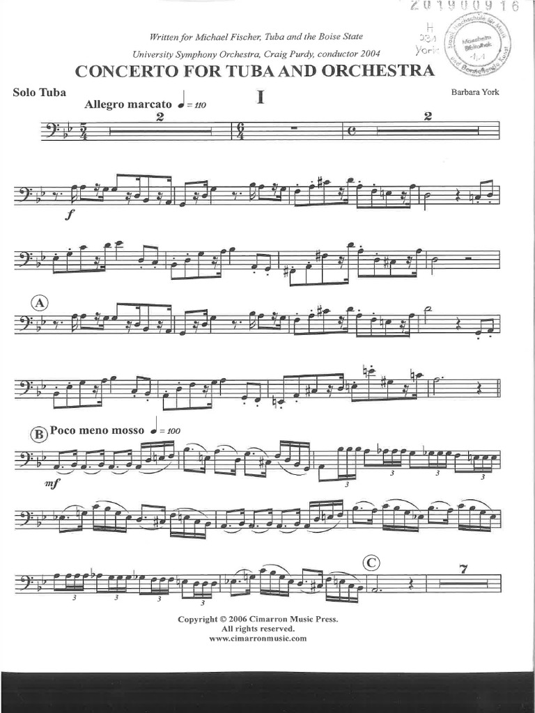 B.york Concerto - Tuba 2 | PDF
