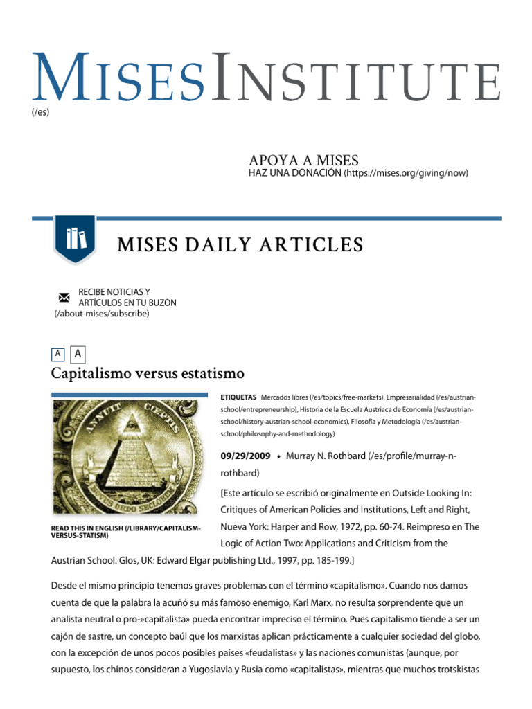Capitalismo Versus Estatismo | PDF