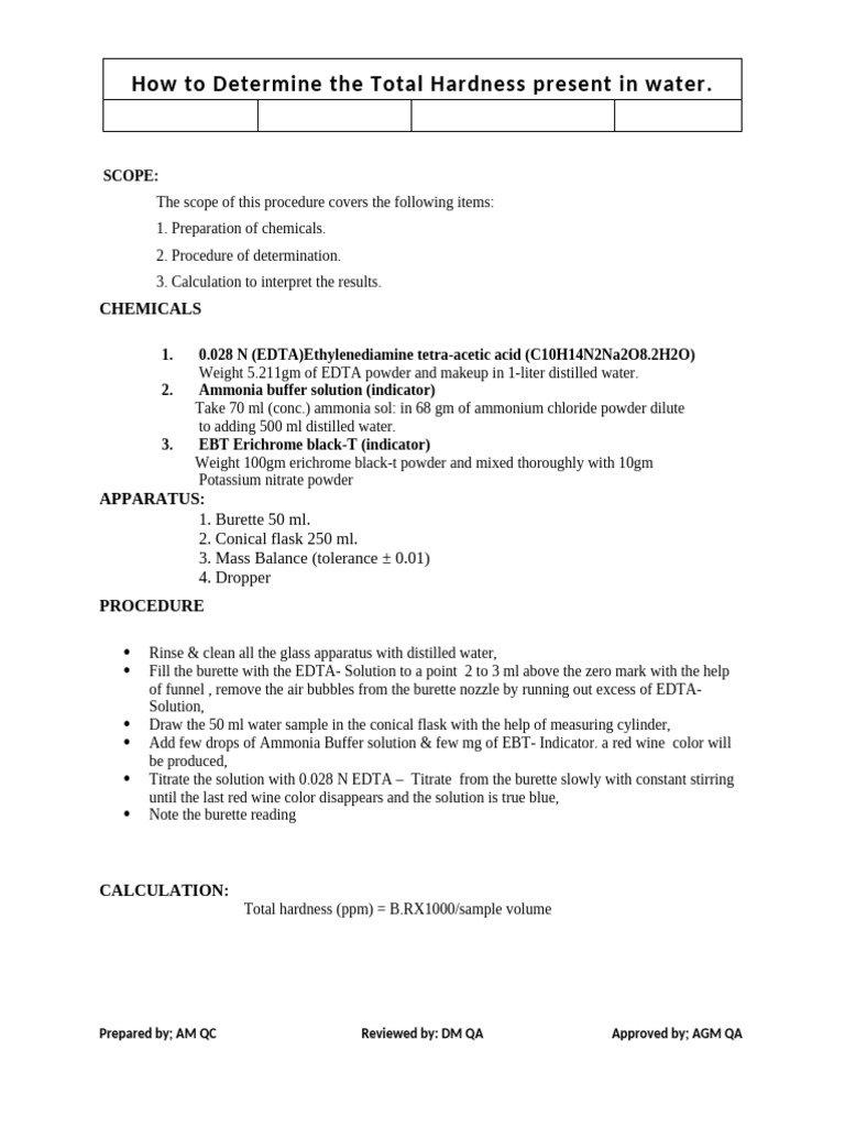 T Hardness Sop | PDF