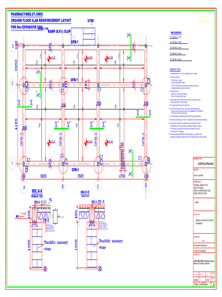 Ground Floor Slab Reinforcement Plan | PDF | Building Materials ...