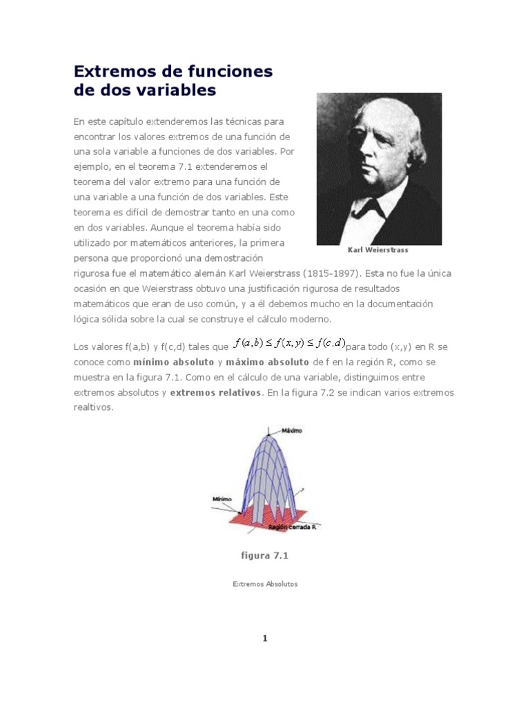 Extremos de Funciones de Dos Variables | PDF | Ecuación diferencial parcial | Derivado
