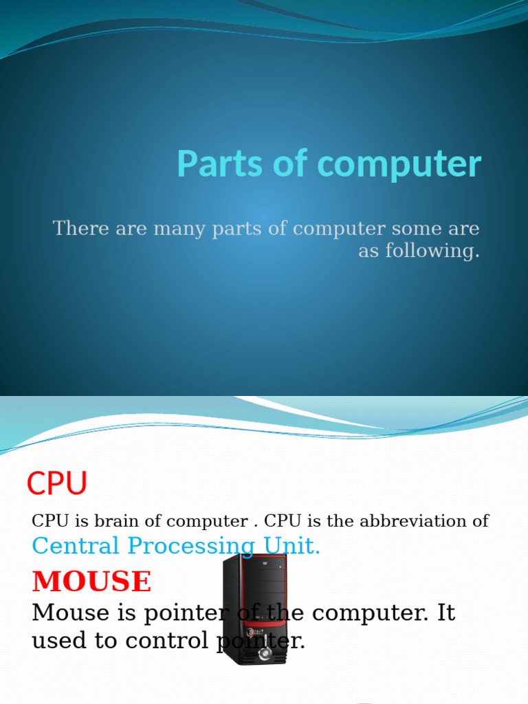 Parts of Computer | PDF