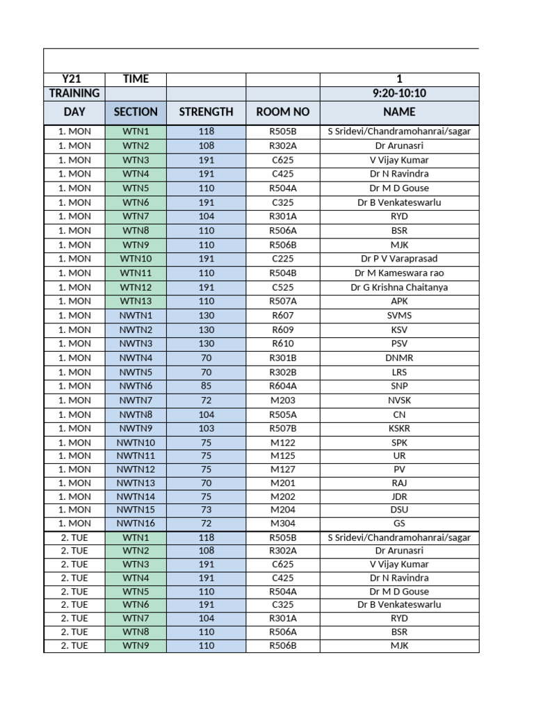 Y21 CRT - CTT W.E.F 12th Aug 2024 | PDF