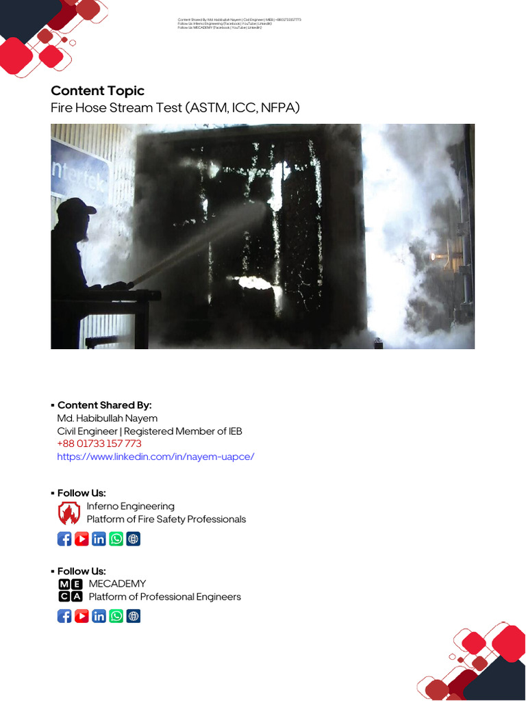 Fire Hose Stream - ASTM, ICC, NFPA | PDF