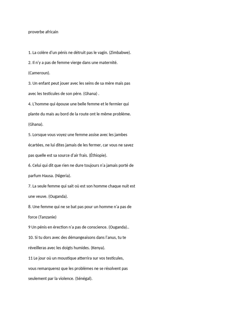 Proverbes Africaine | PDF