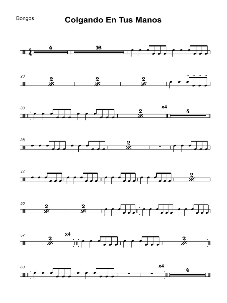 Colgando en Tus Manos - Bongos | PDF