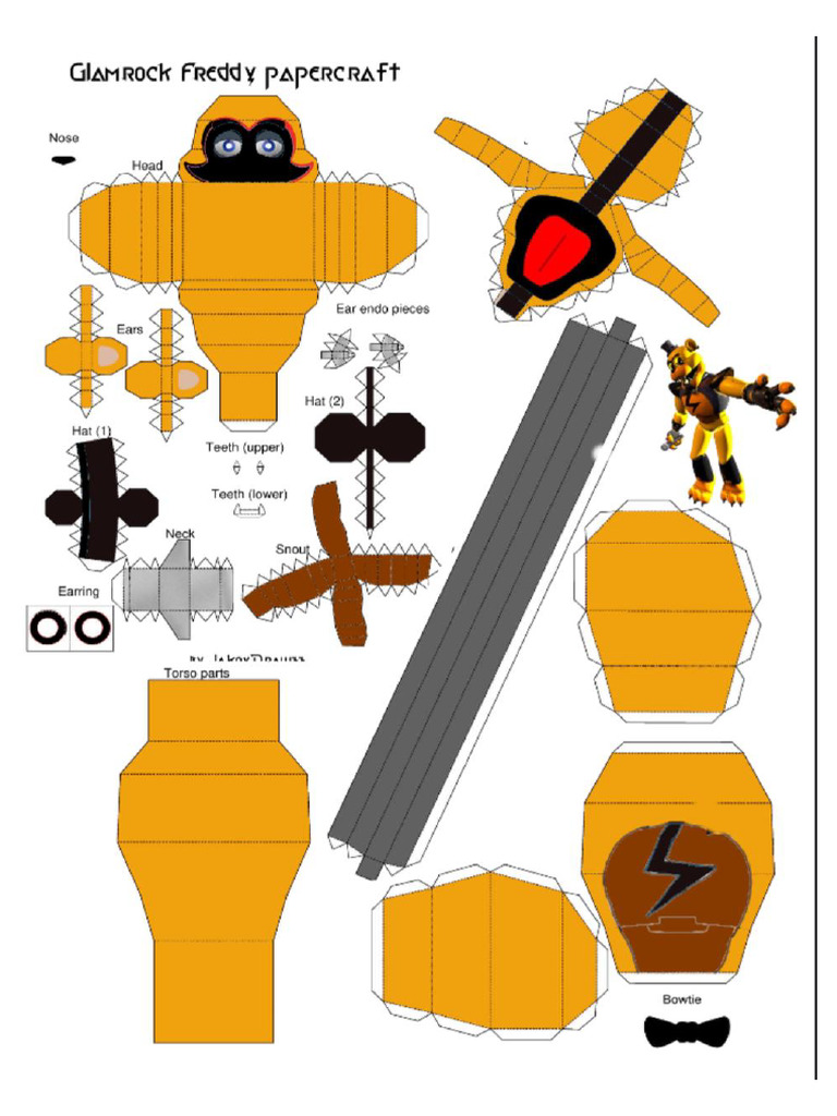 Glamrock Golden Freddy Papercraft | PDF