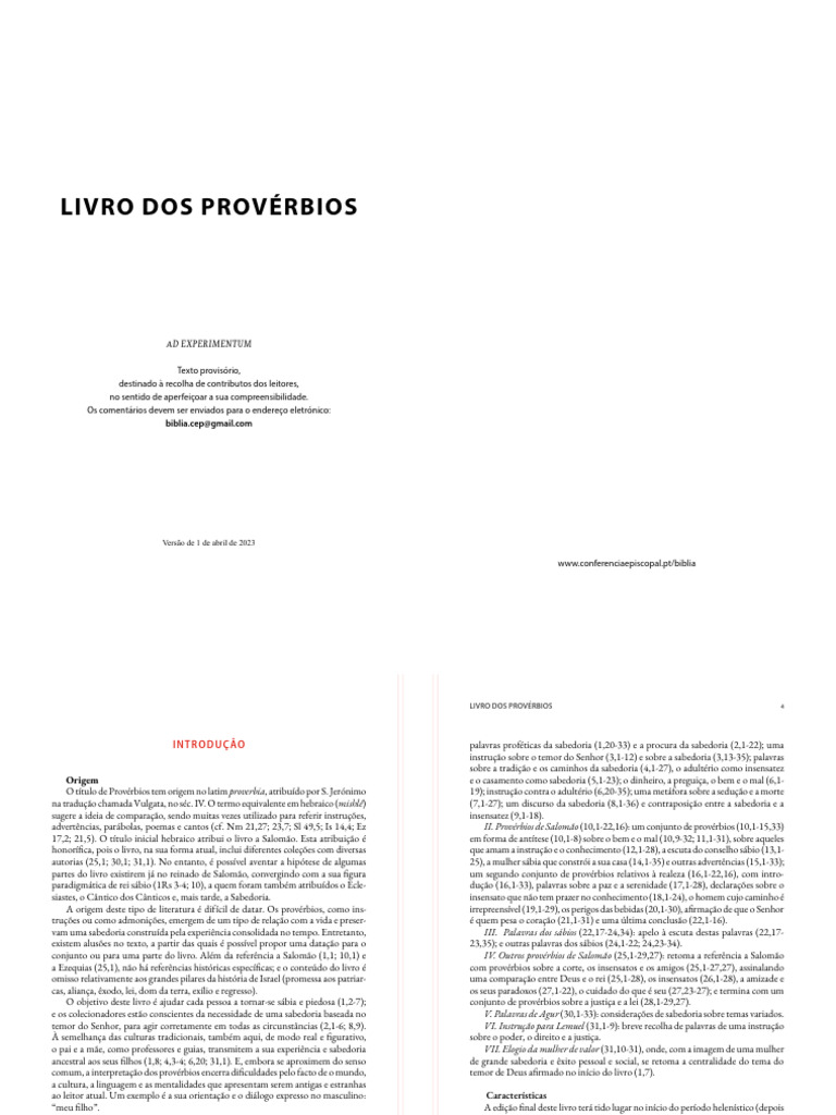 Livro de Proverbios 2 PDF | PDF | Sabedoria | Filosofia