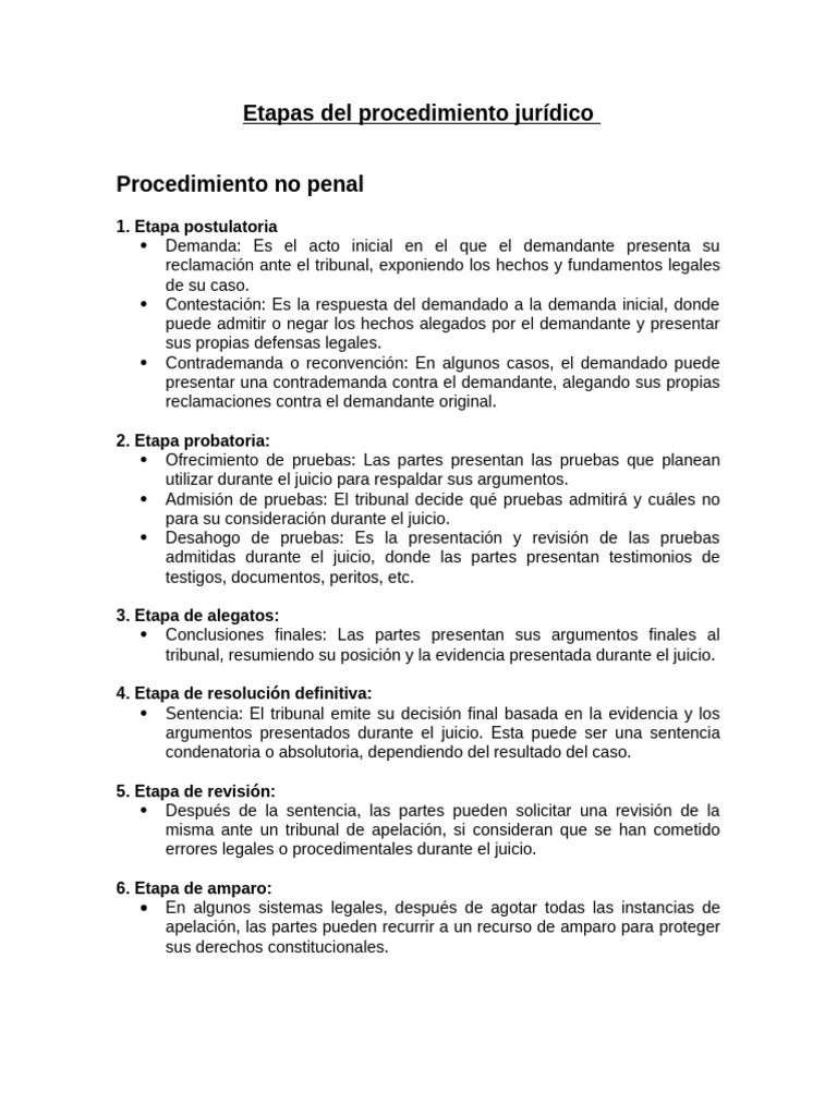Etapas Procesal | PDF