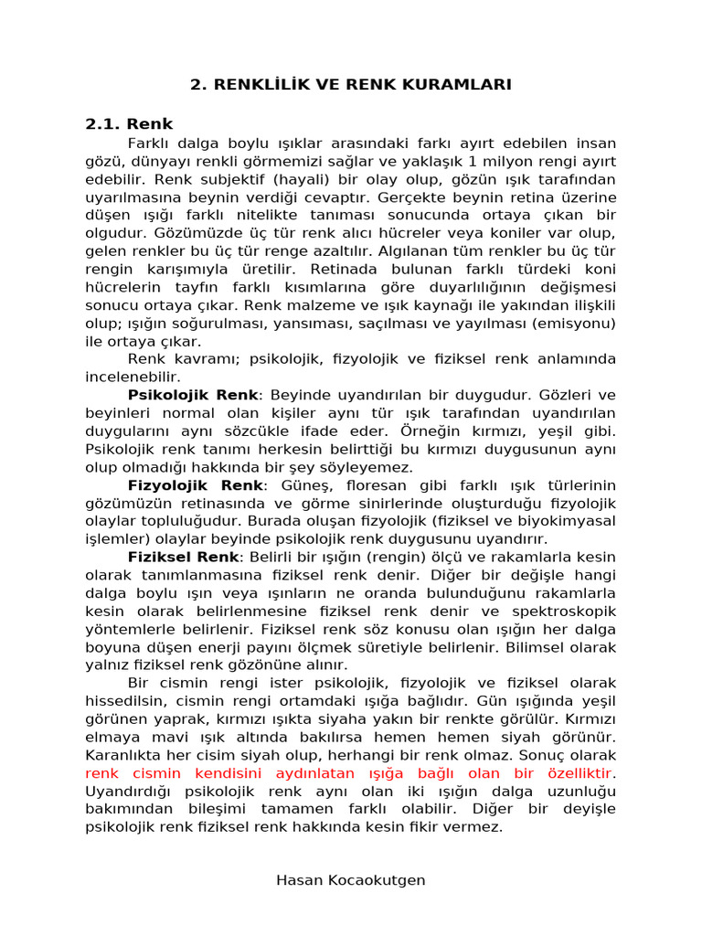 2- Renk Bilgisi | PDF
