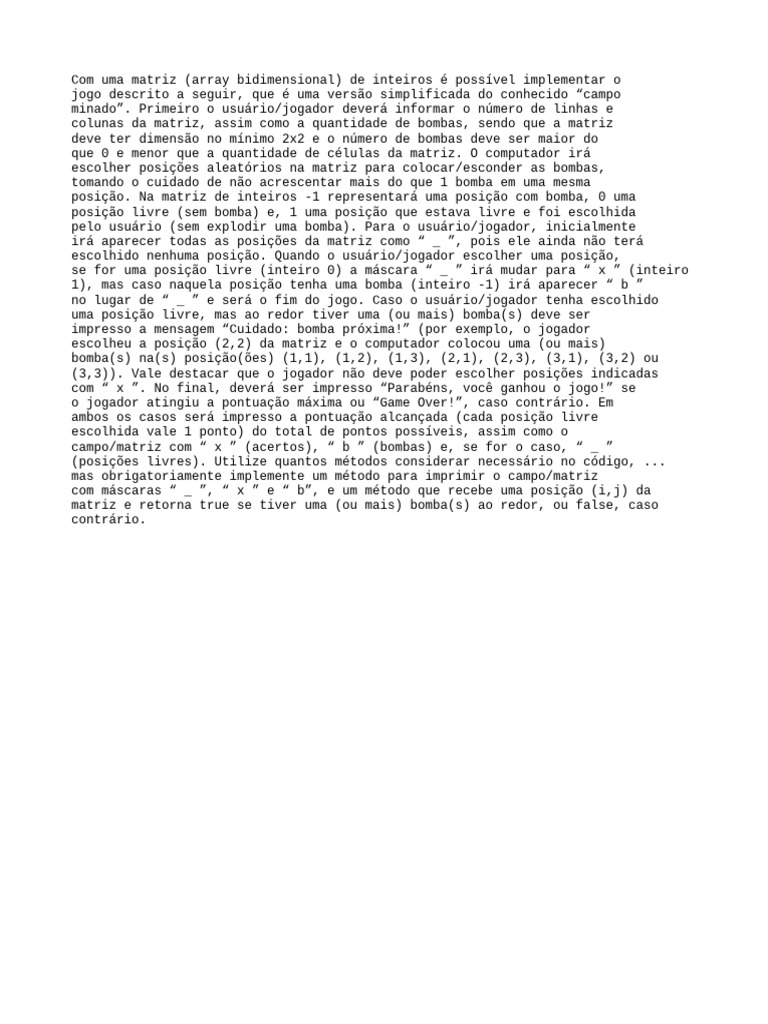 Com Uma Matriz (Array Bidimensional | PDF