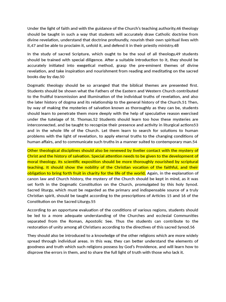 Optatam Totius N. 16 | PDF