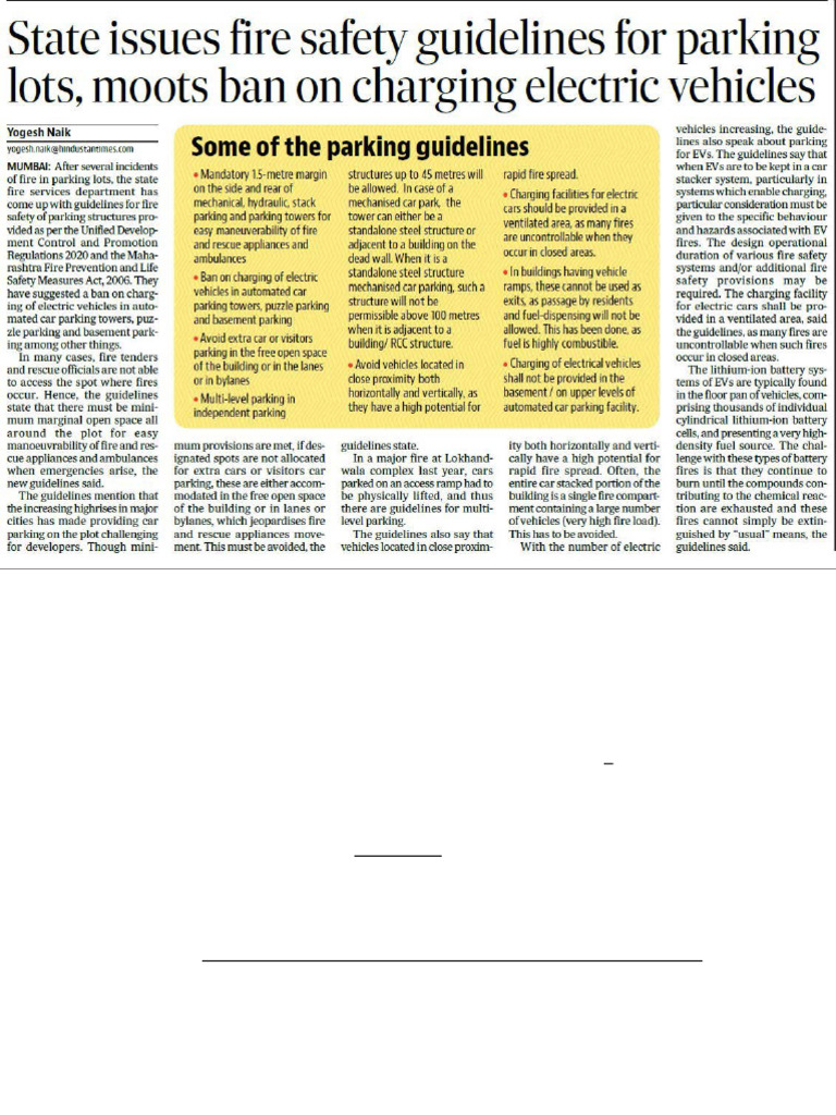 Fire Safety Guidelines for Parking Areas | PDF | Fire Sprinkler System ...