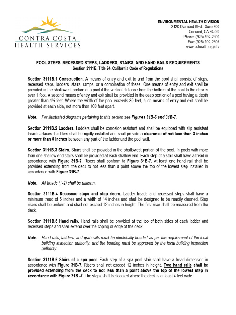 Pool Steps Recessed Steps Ladders Stairs and Hand Rails | PDF