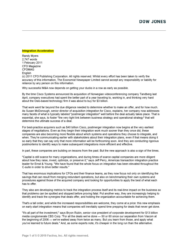 Integration Acceleration 2011 Pdf