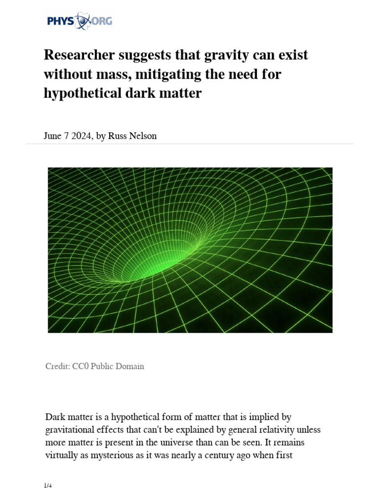2024 06 Gravity Mass Mitigating Hypothetical Dark | PDF